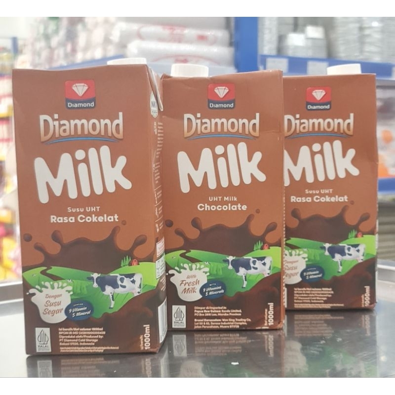 Jual Diamond Susu Coklat UHT 1Liter/Diamond Milk UHT Chocolate 1L/Susus Coklat Cair | Shopee ...