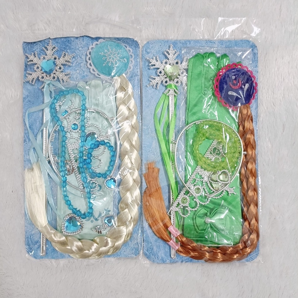 Jual ART N46C Bando Mahkota set 8 in 1 sarung tangan tongkat Frozen ...