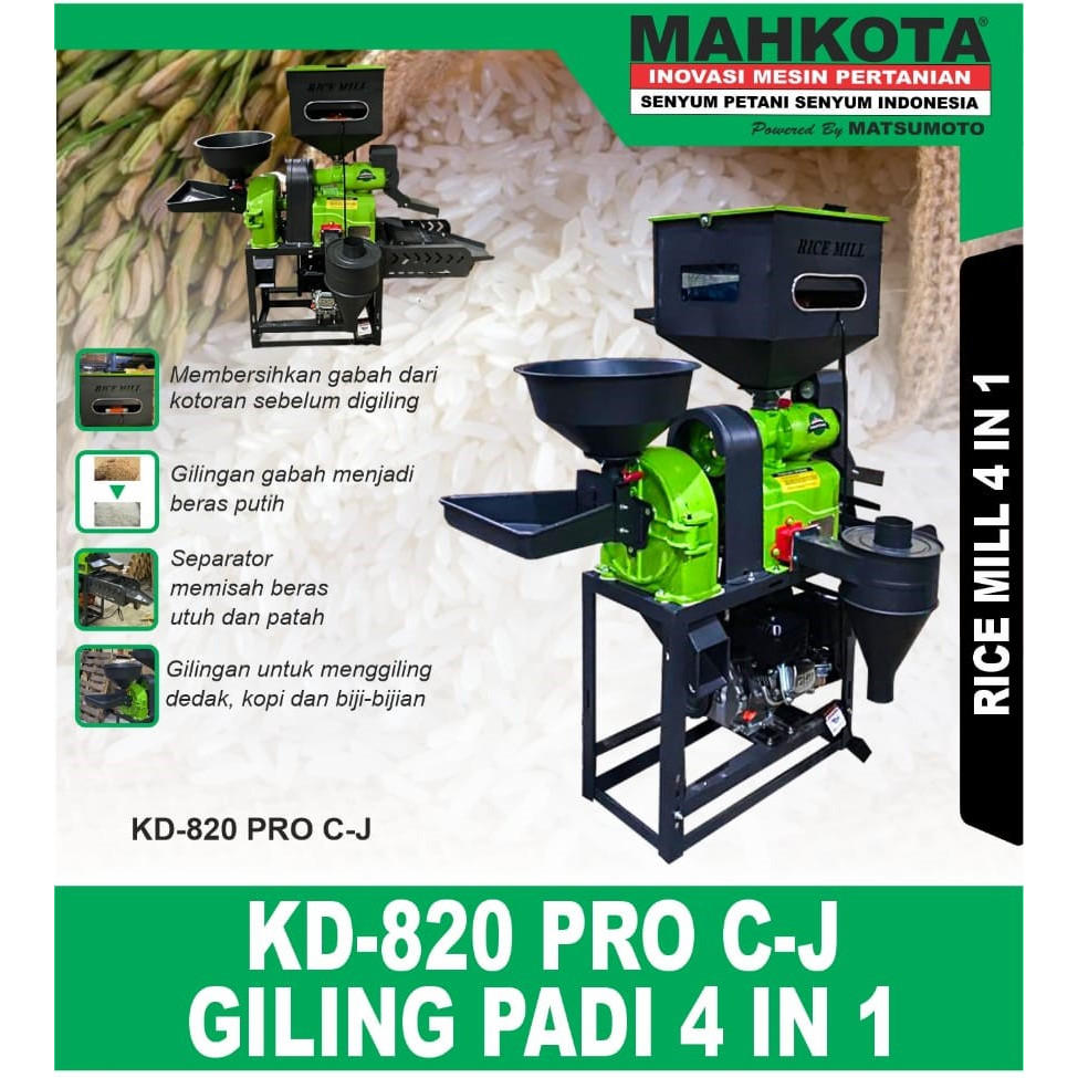 Jual MAHKOTA Mesin Giling Padi 4IN1 KD820 PRO C-J / Rice Mill KD 820 Pro CJ Mesin Gilingan ...
