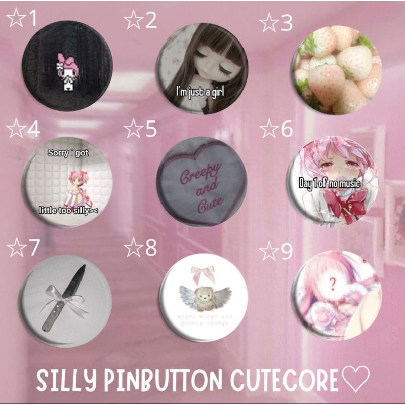 Jual PIN BUTTON CUTECORE CRAZYCORE FUNNYCORE AESTHETIC BATCH# 1 ♡ pin ...