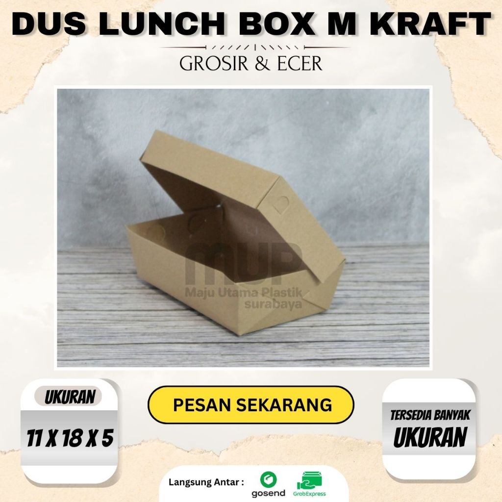 Jual Paper Lunch Box Coklat Kraft / Kotak Nasi Coklat Laminasi / Kotak Makan Coklat Food Grade ...