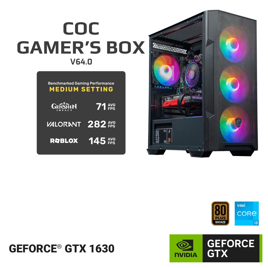 Jual COC GAMER BOX V64.0 GeForce GTX 1630 - Paket PC Rakitan Intel Gen ...