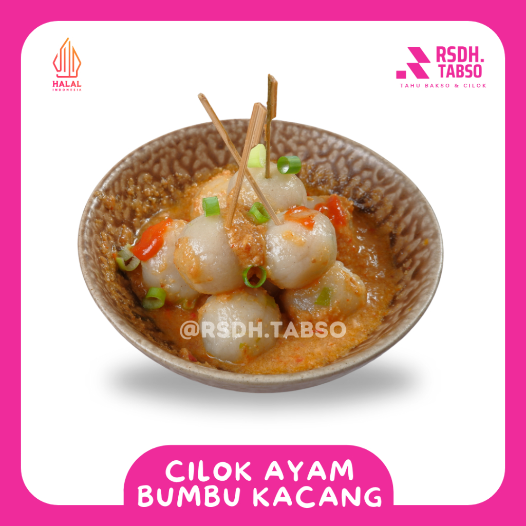 Jual Baso Cilok Ayam 30 pcs lengkap dengan saus dan bumbu kacang halal ...