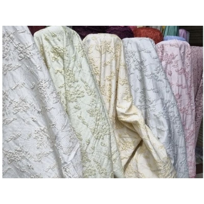 Jual kain Jaguard Emboss/Bahan Jacquard Motif Bunga | Shopee Indonesia