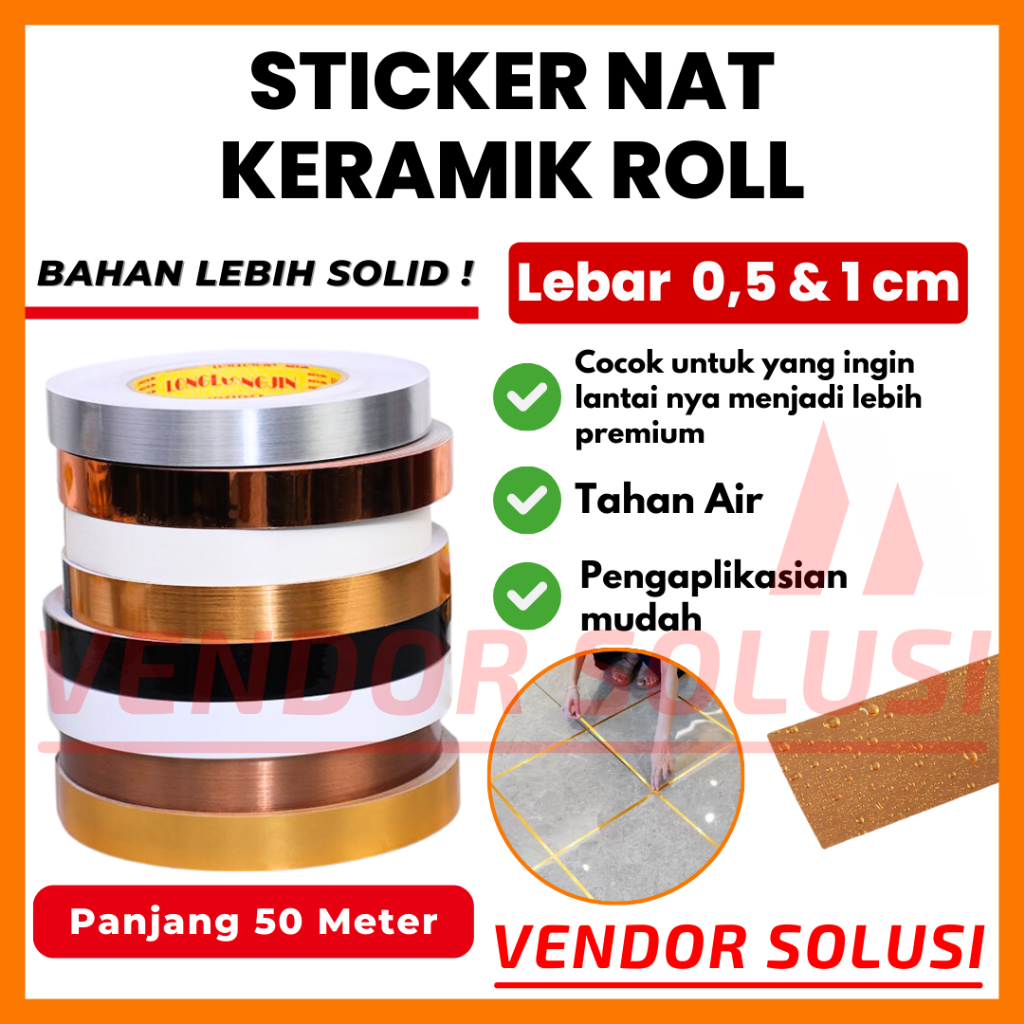 Jual Stiker Nat Keramik Roll Panjang 50 Mtr / Sticker Pembatas Keramik | Shopee Indonesia
