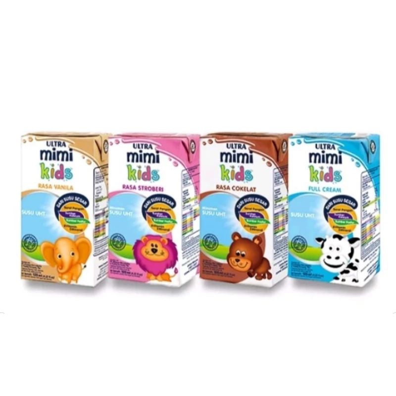 Jual Ultra Mimi Kids 125ml Susu Uht Anak Ultra Jaya Coklat, Strawberry, Full Cream Ultramilk ...