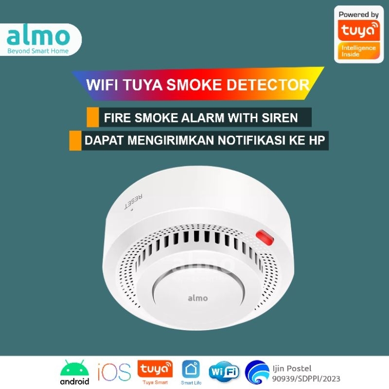 Jual Almo S1 WiFi Smart Smoke Detector Tuya Smart Life Pendeteksi Asap ...