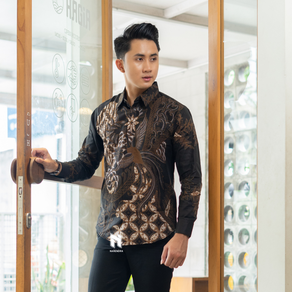 Jual Batik Narendra | Kemeja Batik Pria Alusan Modern Slimfit Anak Muda Lengan Panjang Motif ...