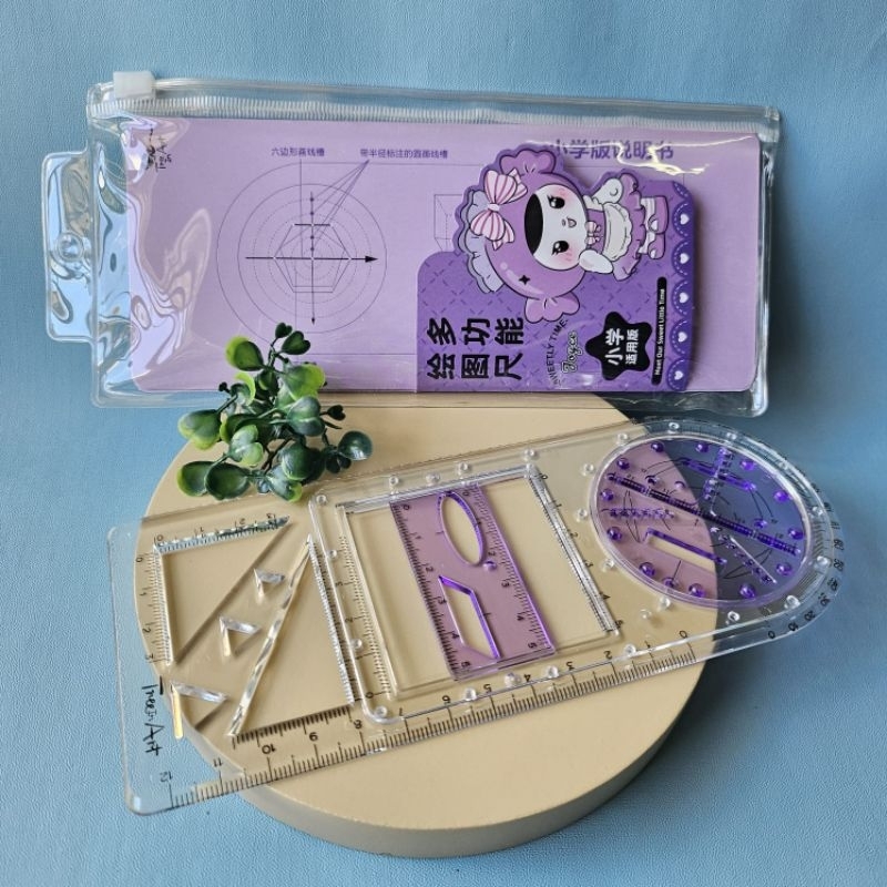 Jual (Geometri) Penggaris Multi Fungsi Functional Ruler Geometri Busur ...