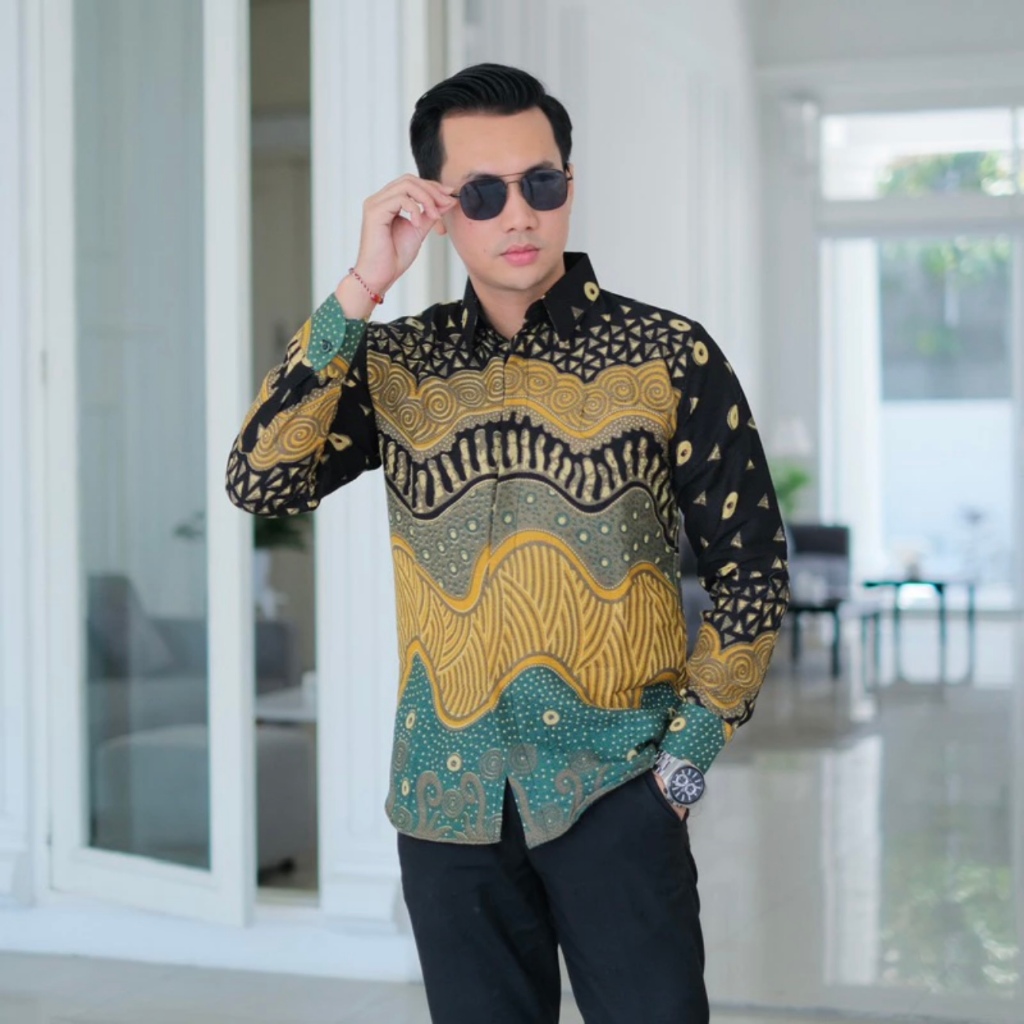 Jual Batik Narendra | Kemeja Batik Pria Alusan Modern Dobby Anak Muda Reguler Lengan Panjang ...