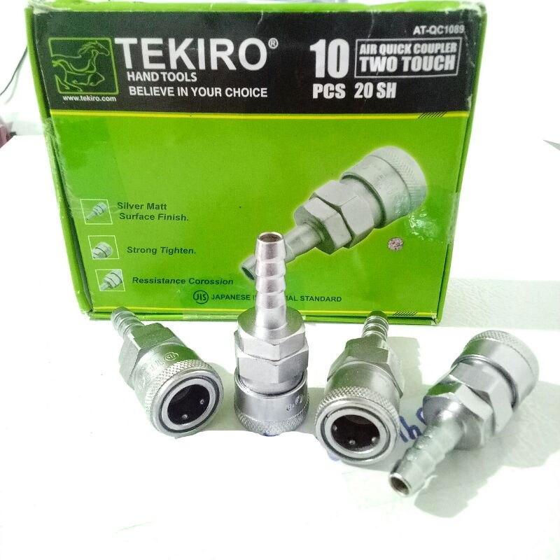 Jual TEKIRO QUICK COUPLER ANGIN SH 20 TWO TOUCH / NEPEL SAMBUNGAN SELANG ANGIN KOMPRESOR SH20 ...