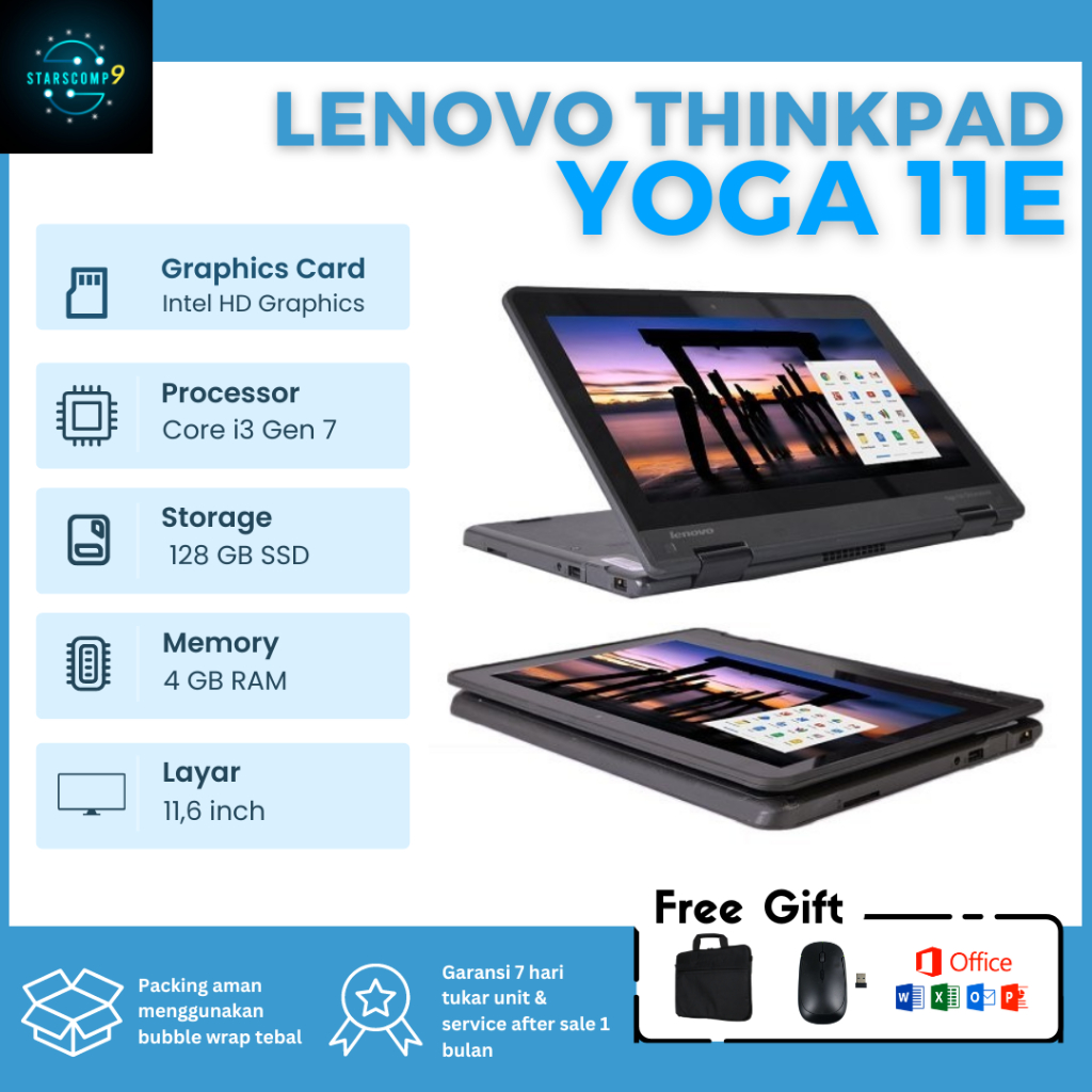 Jual Lenovo Thinkpad Yoga 11e Ci3 7100U Ram 4GB 128GB Mulus | Shopee ...