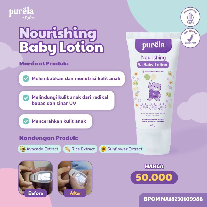 Jual Purela Baby Lotion - Purela Sunscreen lotion - Purela by Reglow ...