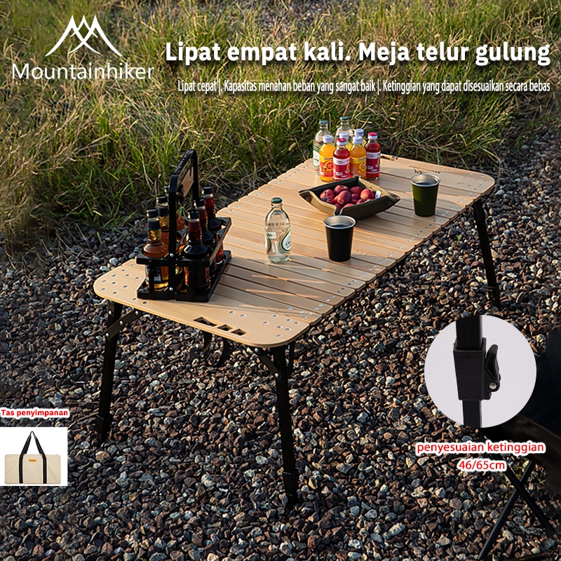 Jual Mountainhiker meja kayu lipat beech/aluminium camping, mampu ...