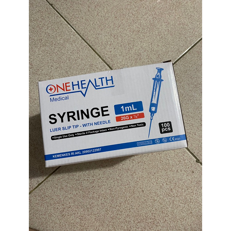 Jual Onehealth Spuit 1 cc Per Box Syringe 1cc Per Box Alat Injeksi ...