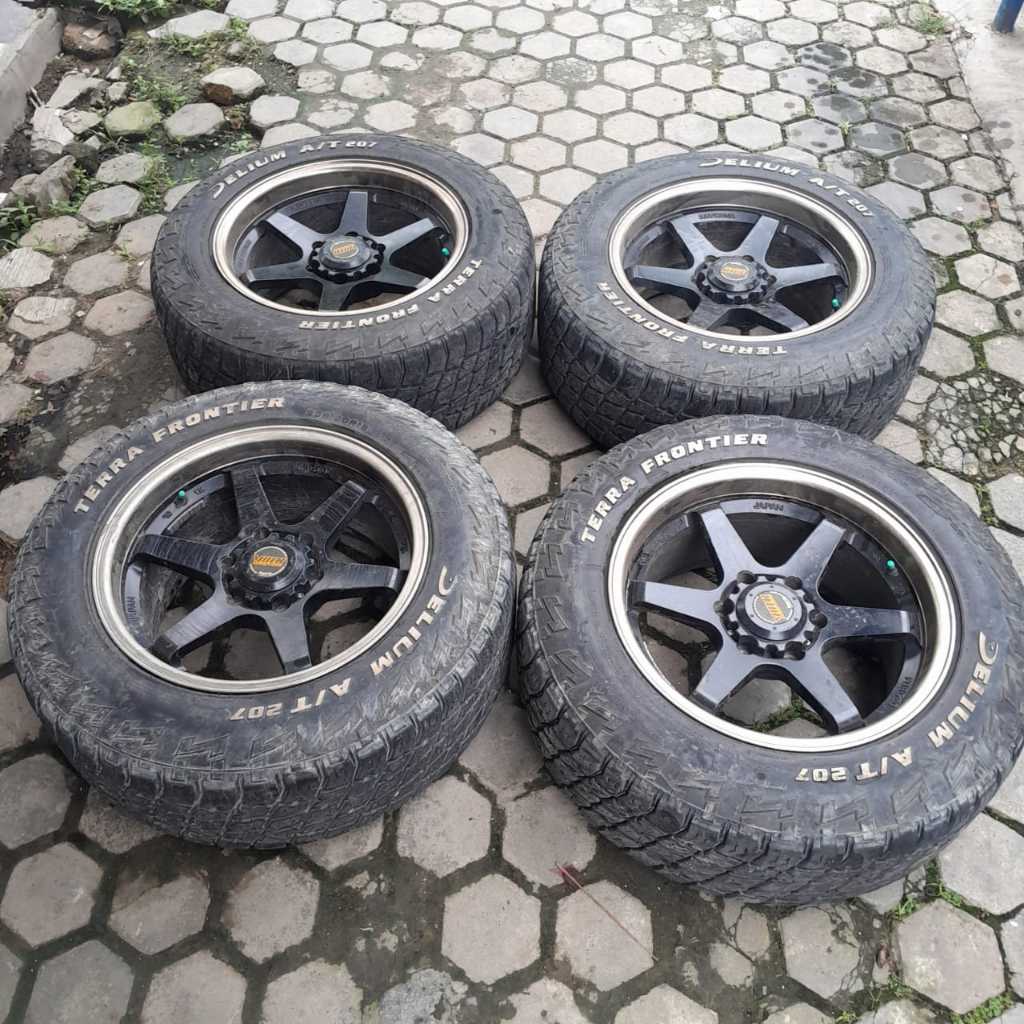 Jual VELG MOBIL BEKAS SEKEN VOLK RAYS RING 18X9,5 LEBAR PCD 6X139 ET20+BAN DELIUM A/T 265 60 R18 ...