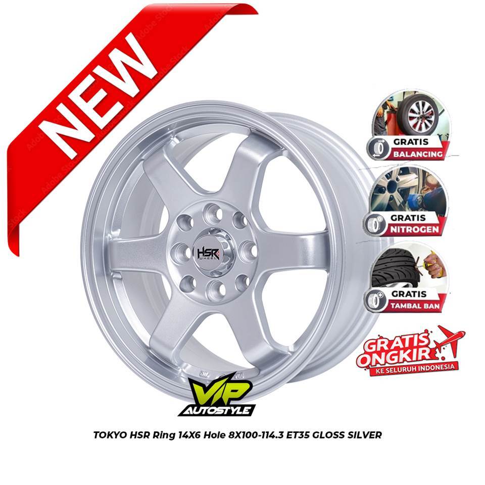 Jual Velg Mobil HSR Tipe tokyo R14 Bahan Aloy Berkualitas Tinggi Free ...