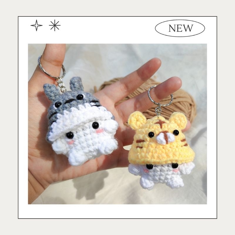 Jual Gantungan kunci rajut bayi jamur/ gaci rajut lucu/ crochet ...