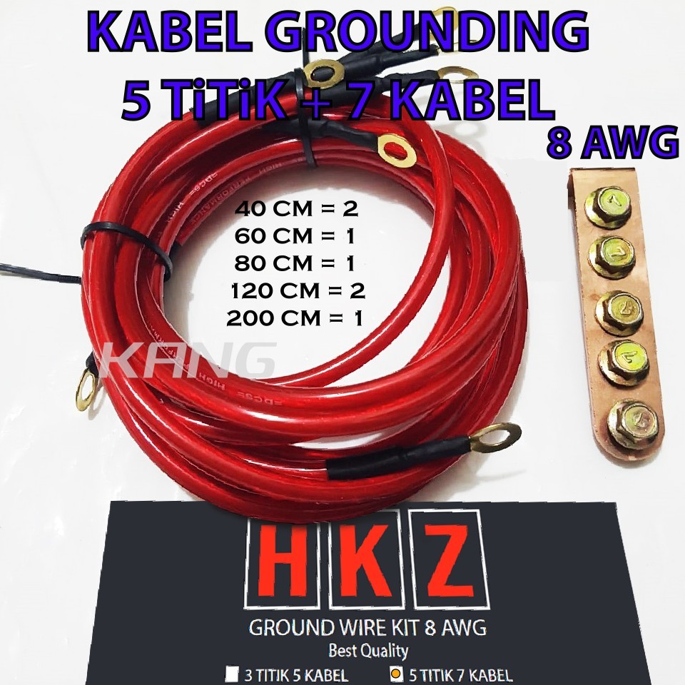 Jual Kabel Grounding Mobil Kabel 8AWG Kabel Ground Wire Kit HKZ - 5 ...