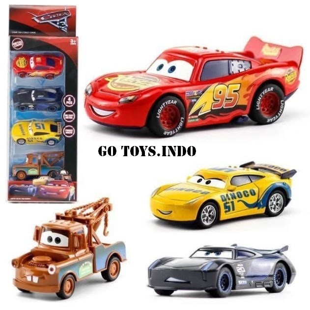 Jual Mainan Miniatur Mobil Die-Cast Cars 3 isi 4pcs/Mobil Balap Metal ...
