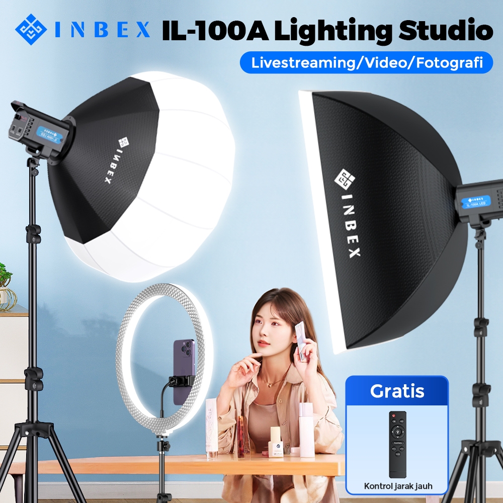 Jual INBEX IL-100A Softbox Lighting Studio Lampu Live streaming 100W Foto Photography 3200K ...