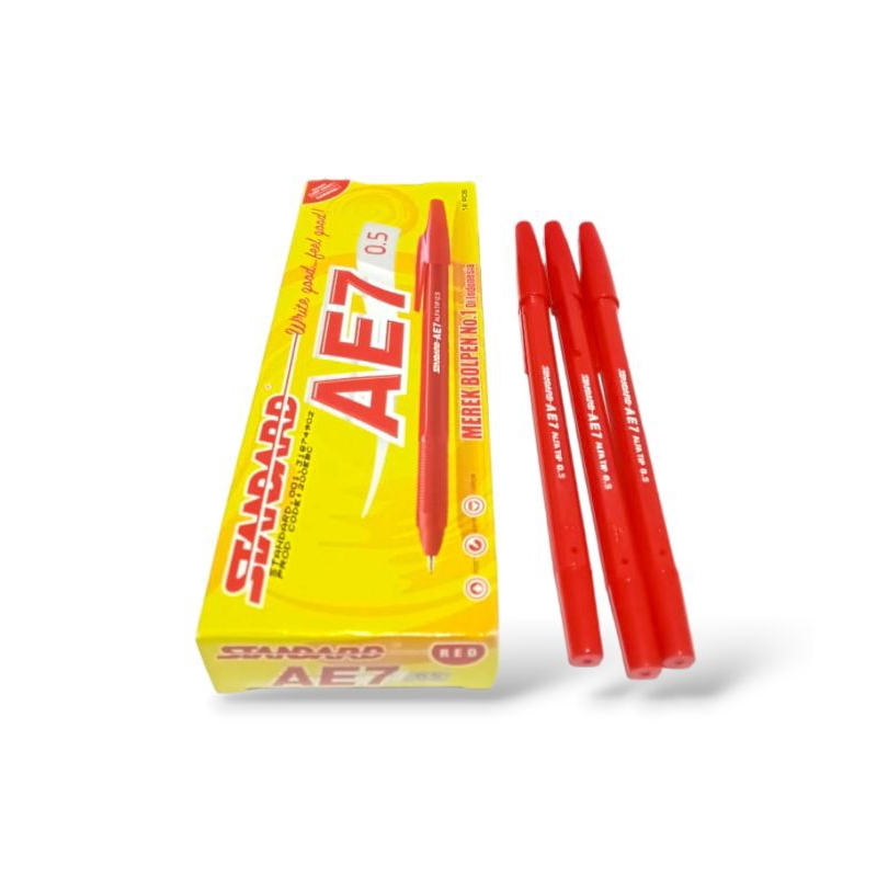 Jual PULPEN STANDARD AE7 MERAH 0,5mm | Shopee Indonesia