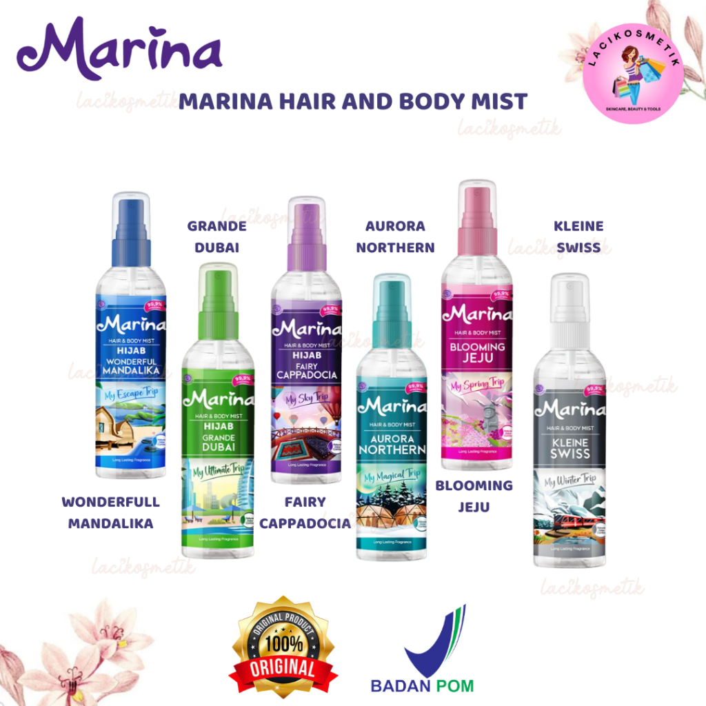 Jual LACIKOSME MARINA HAIR AND BODY MIST - HIJAB PARFUM LONGLASTING ...