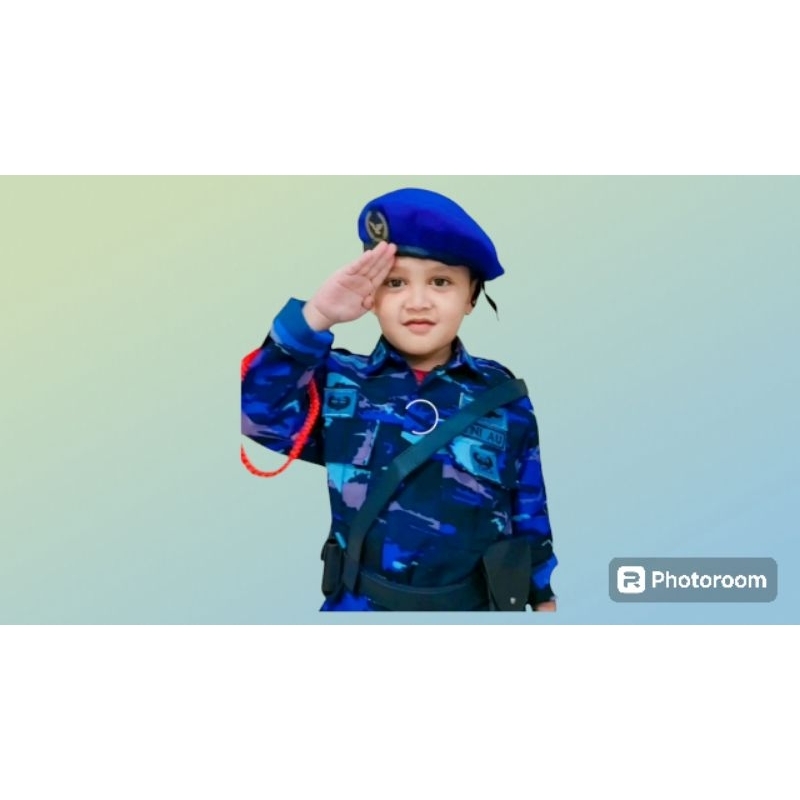 Jual Baju Karnaval Profesi TNI AU/Doreng Biru Anak komplit+sabuk ...