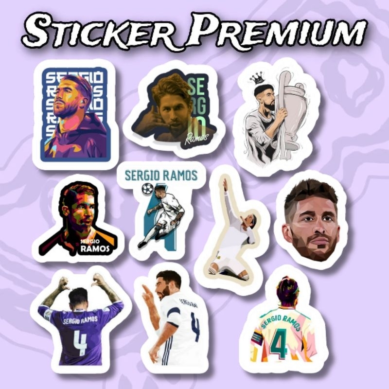 Jual Sticker Bola Sergio Ramos Pack isi 10 Pcs Waterproof | Shopee ...