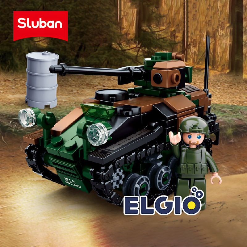 Jual Sluban Bricks Tank Wiesel Armoured Weapons Carrier B0750 | Shopee ...
