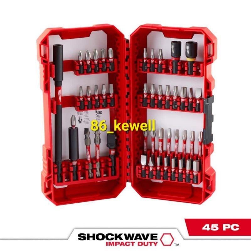 Jual Mata Obeng MILWAUKEE Impact Drill / Driver Bit Set 45pc (48-32 ...
