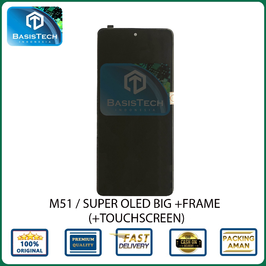 Jual LCD SAMSUNG M51 M515 SUPER OLED BIG +FRAME +TOUCHSCREEN - ORIGINAL QUALITY | Shopee Indonesia