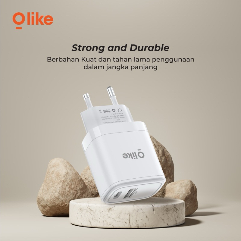 Jual Olike Adaptor charger C203 ( PER 1PCS ) Batok Charger 2.4A Dual ...