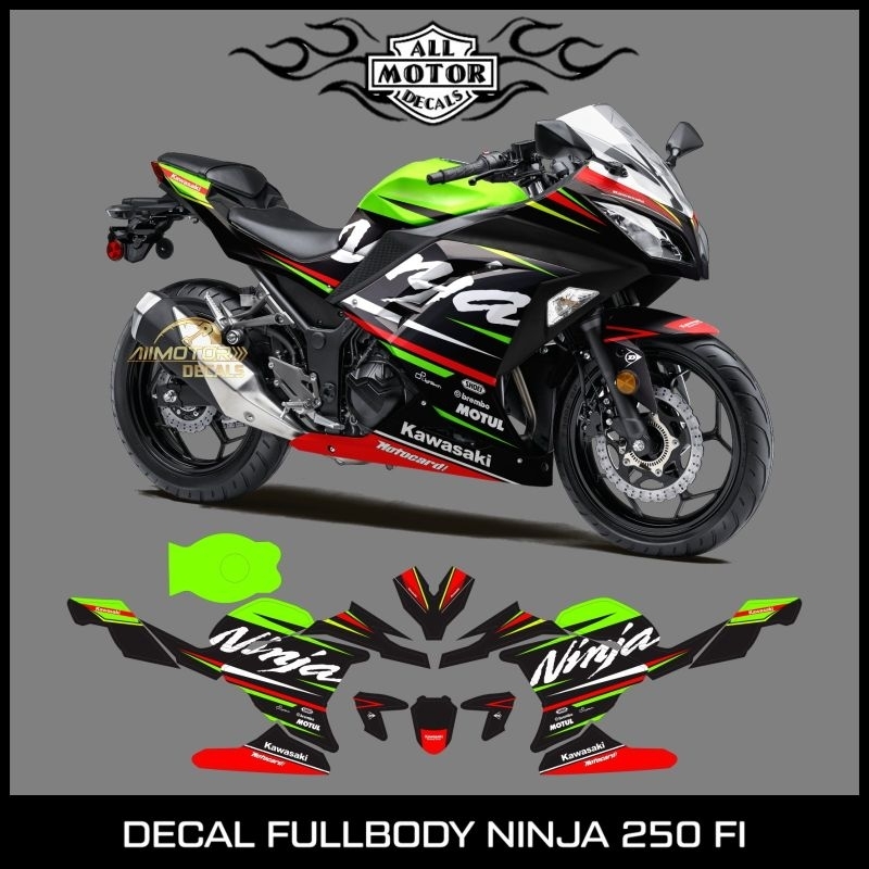 Jual Decal Sticker FullBody Ninja 250 Fi Old Grafis Ninja Custom ...