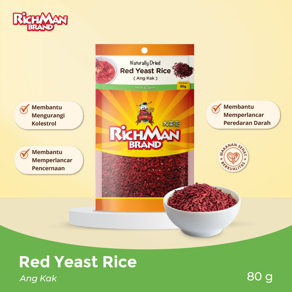 Jual RichMan Brand Red Yeast Rice (Ang Kak) 80 gr | Shopee Indonesia