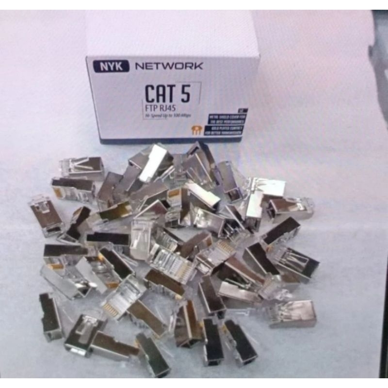 Jual Konektor RJ45 FTP Cat 5 Besi NYK isi 50 PCS / RJ 45 CAT5 NYK 50PCS ...