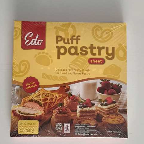 Jual Adonan Pastry Lembaran Edo 750gr PUFF PASTRY Sheet Edo | Shopee ...