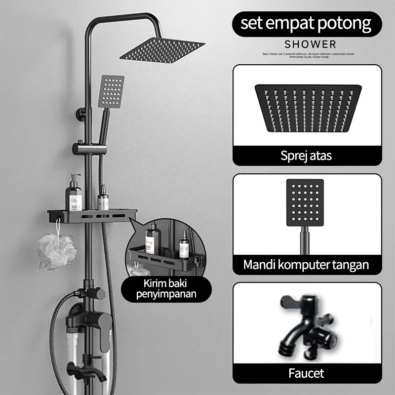 Jual Set shower panas dingin persegi/ shower kamar mandi/ set shower ...