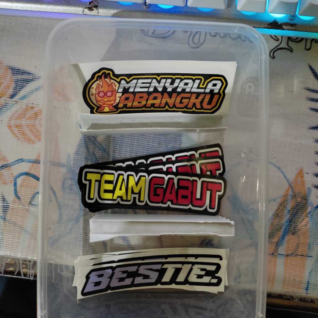 Jual stiker menyala abangku - team gabut - bestie | Shopee Indonesia