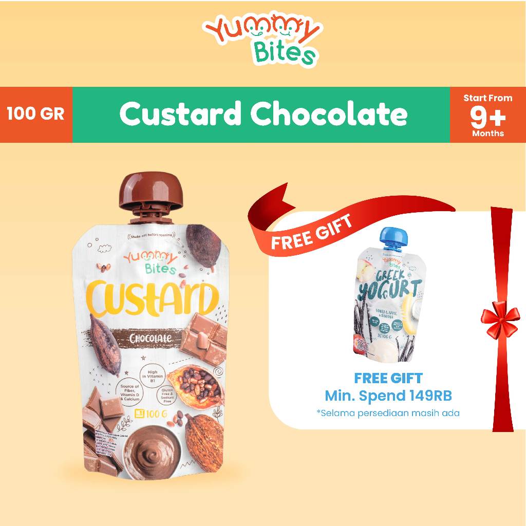 Jual Yummy Bites Custard Chocolate 100 GR/ Snack Baby/ Cemilan bayi ...