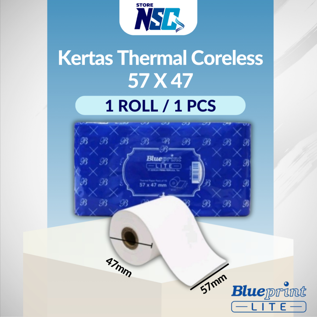 Jual Kertas Struk / Kertas Kasir / Kertas Thermal BLUEPRINT Lite 57x47 ...