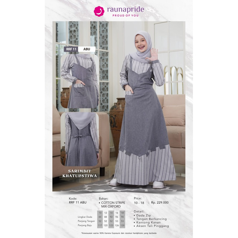 Jual RAUNA GAMIS REMAJA RRF 11 WARNA ABU | Shopee Indonesia