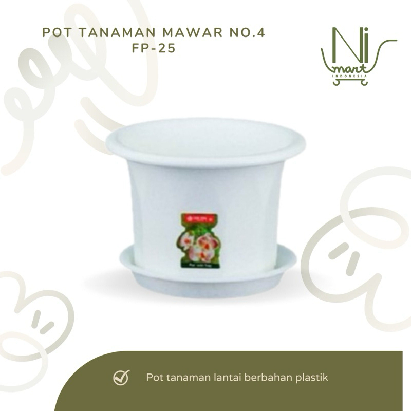 Jual Pot Lantai Mawar No. 4 ( FP-25 ) Lion Star Pot Tanaman | Pot Bunga ...