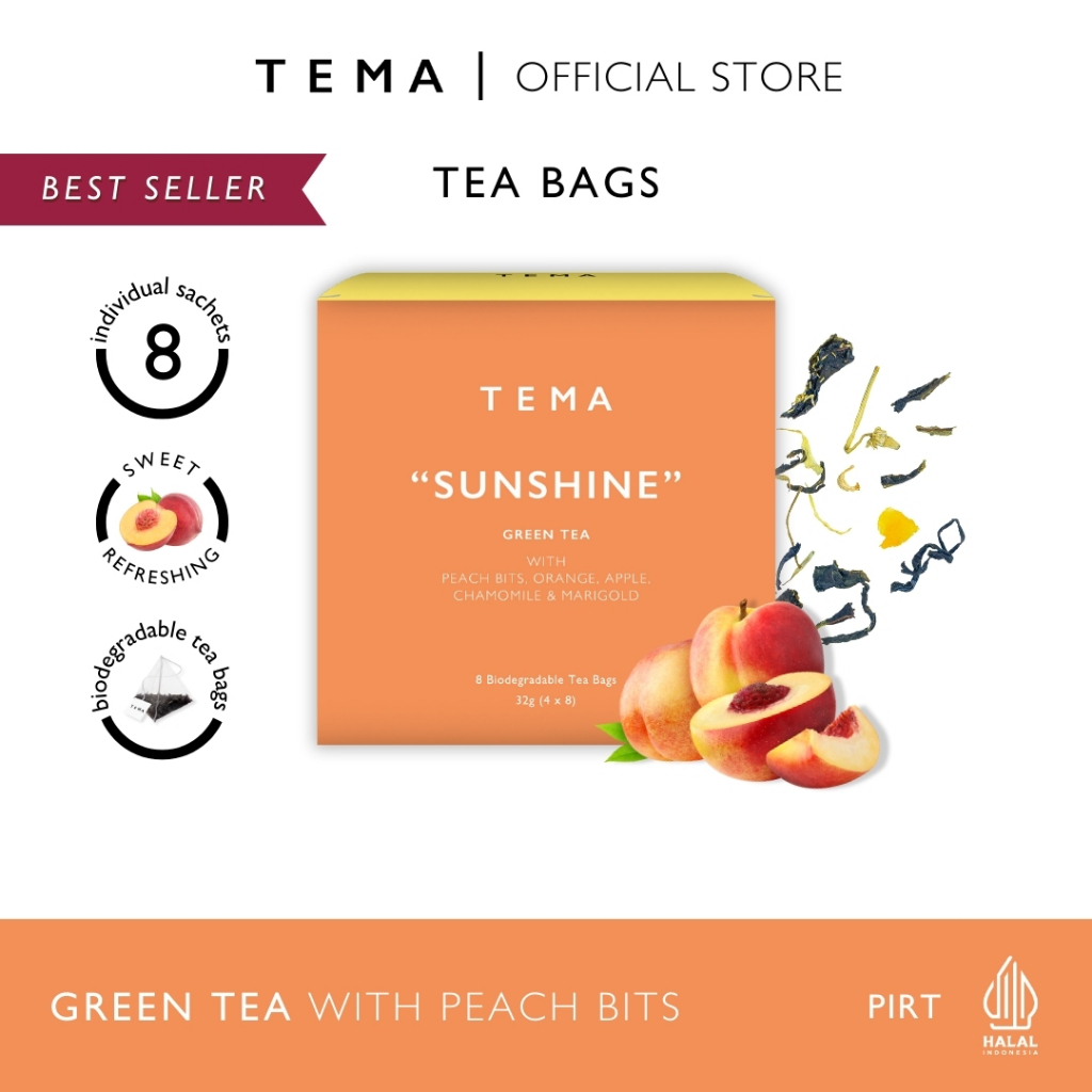 Jual Sunshine - Peach Green Tea - TEMA Tea Bags - 8 Sachet | Shopee ...