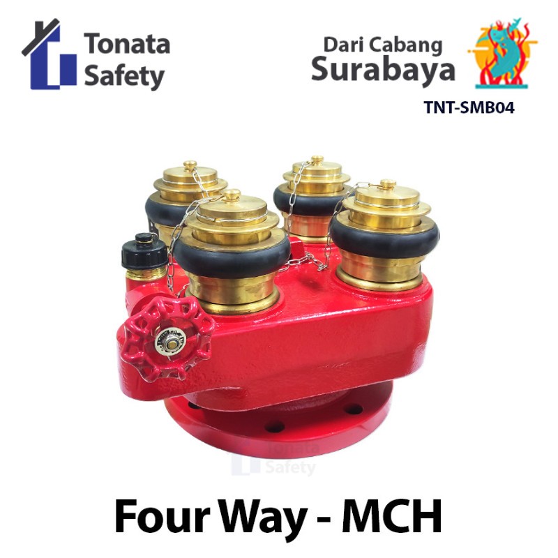 Jual Siamese Brass Four Way / Kuningan / Machino / 4 Way Connection ...