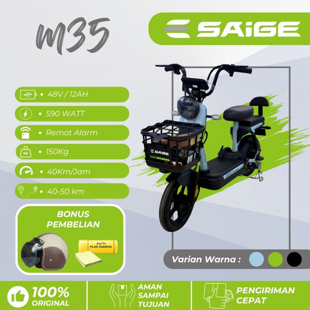 Jual Sepeda listrik SAIGE M35 48V/12Ah 500 Watt | Shopee Indonesia