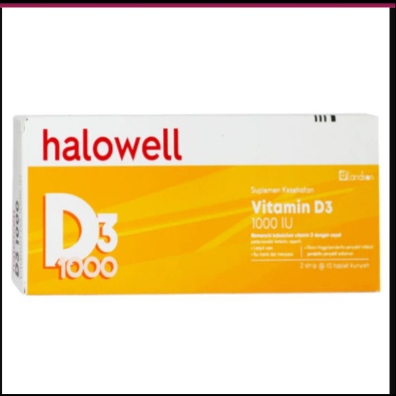 Jual HALOWELL D3 1000 (suplemen vitamin D) 1 strip isi 10 tablet | Shopee Indonesia