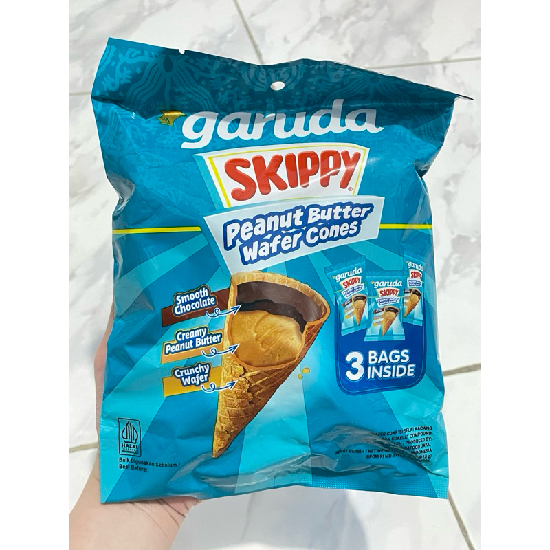 Jual GARUDA SKIPPY PEANUT BUTTER WAFER CONE | Shopee Indonesia