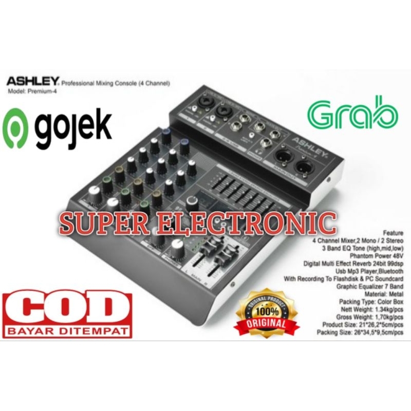 Jual Mixer audio Ashley Premium 4 Original Mixer 4 Channel Usb-Bluetooth | Shopee Indonesia