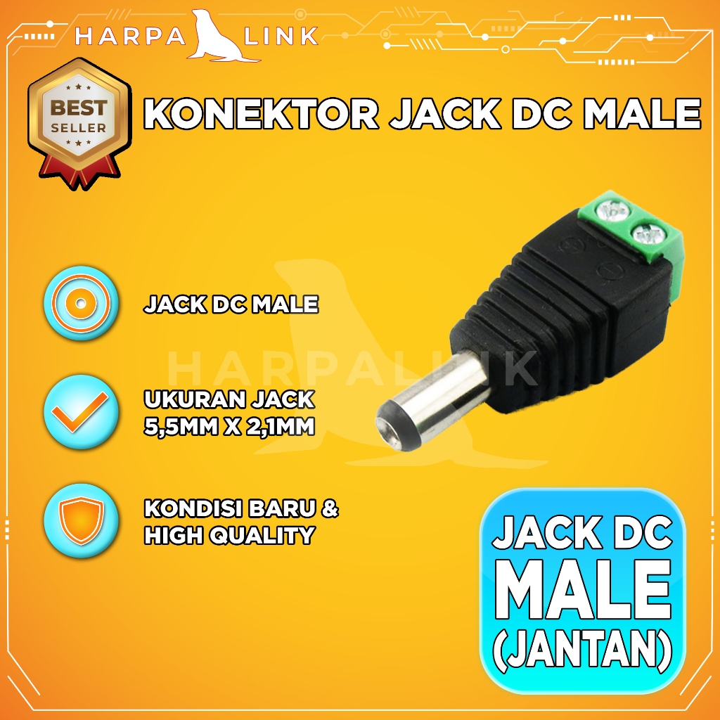 Jual Jack DC Male Konektor CCTV 1 PCS Jack DC Male Jantan Konektor Jack DC Power Baut Male ...